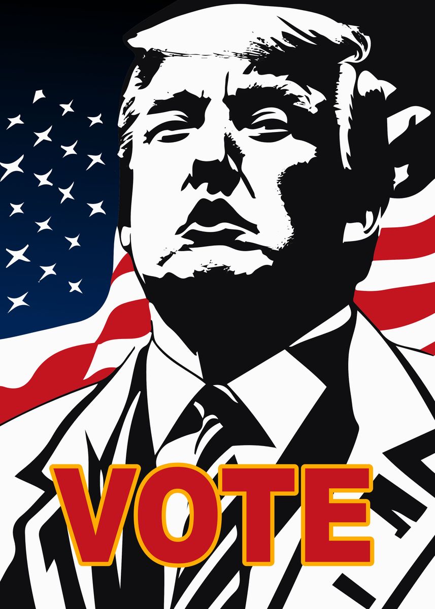 'Vote Donald Trump' Poster, picture, metal print, paint by Portokalis ...