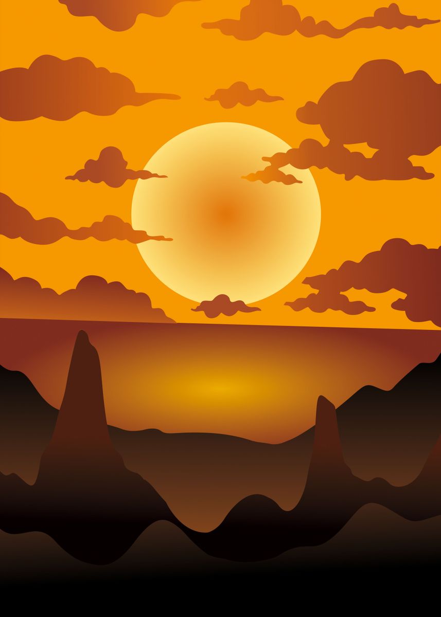 'Landscape ' Poster by Black And White | Displate