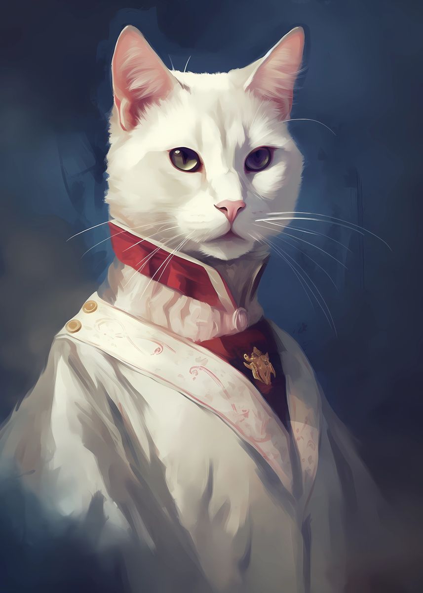 'Turkish Angora Lovable' Poster, picture, metal print, paint by Leah ...