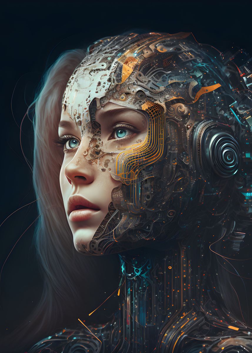 'Metal Lady' Poster, picture, metal print, paint by Tim Skolyak | Displate