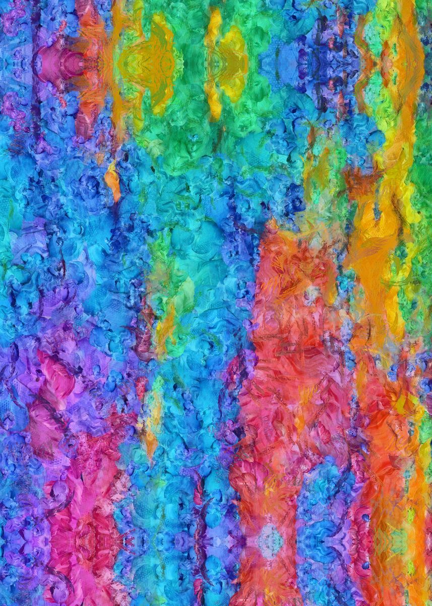 'Rough multi colored paint ' Poster, picture, metal print, paint by ...