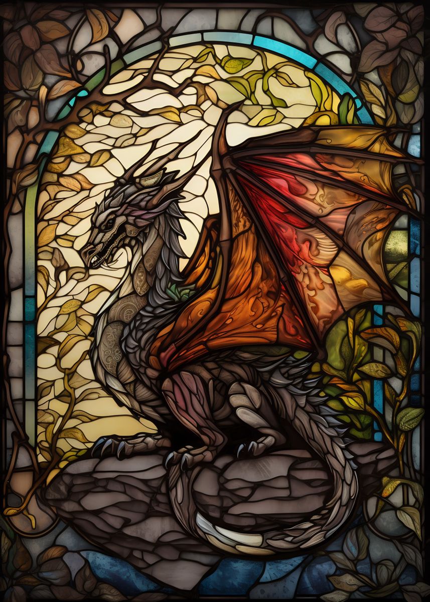 'Dragon in a Glass' Poster, picture, metal print, paint by ...