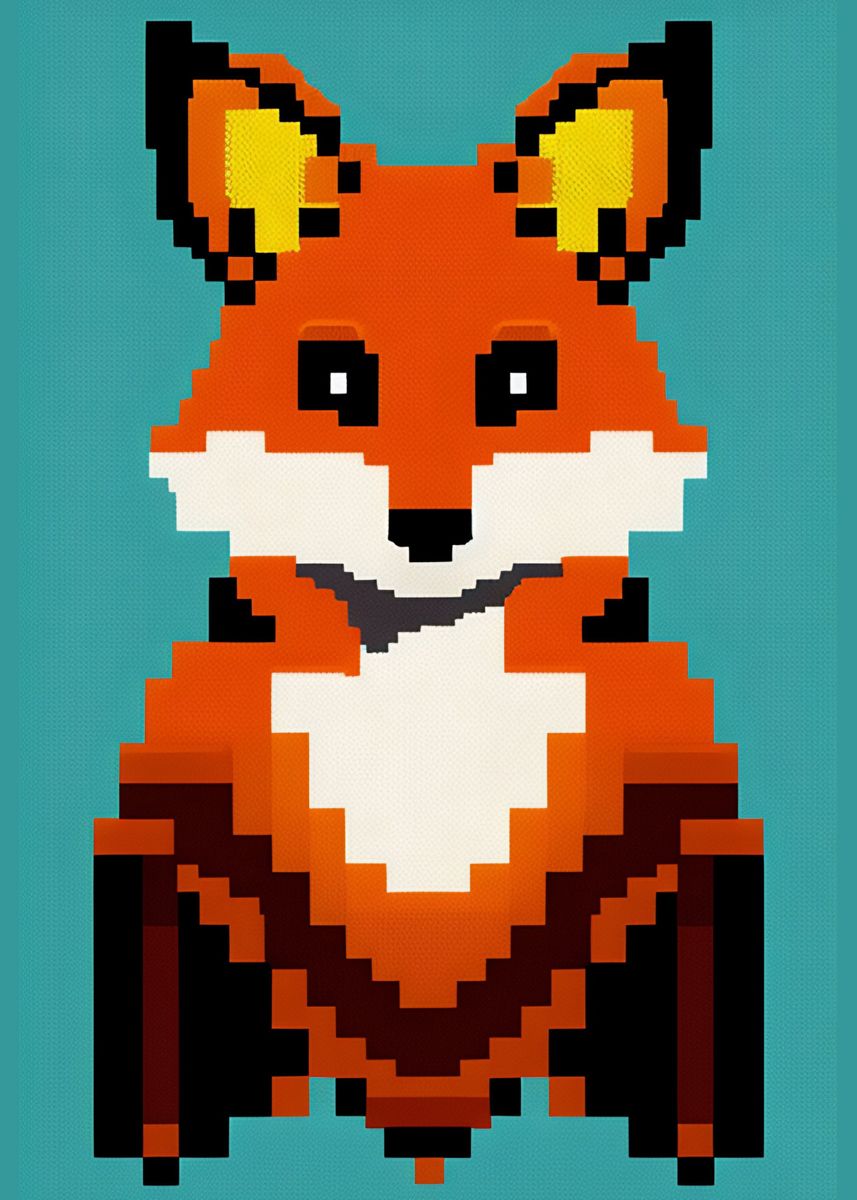 'pixel FANTASY FOX best' Poster, picture, metal print, paint by aris ...