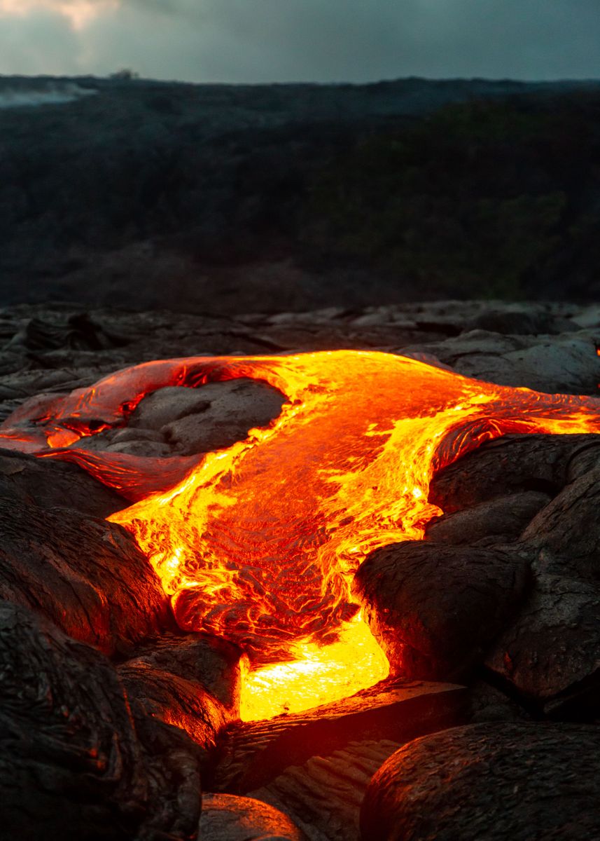 'Lava flow' Poster, picture, metal print, paint by Mihai | Displate