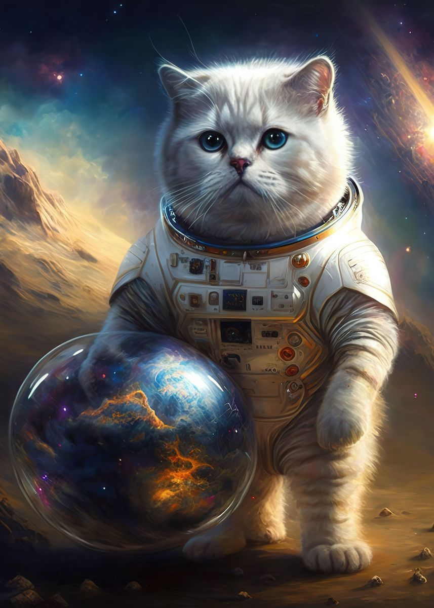 'cat astronaut' Poster by Jena | Displate