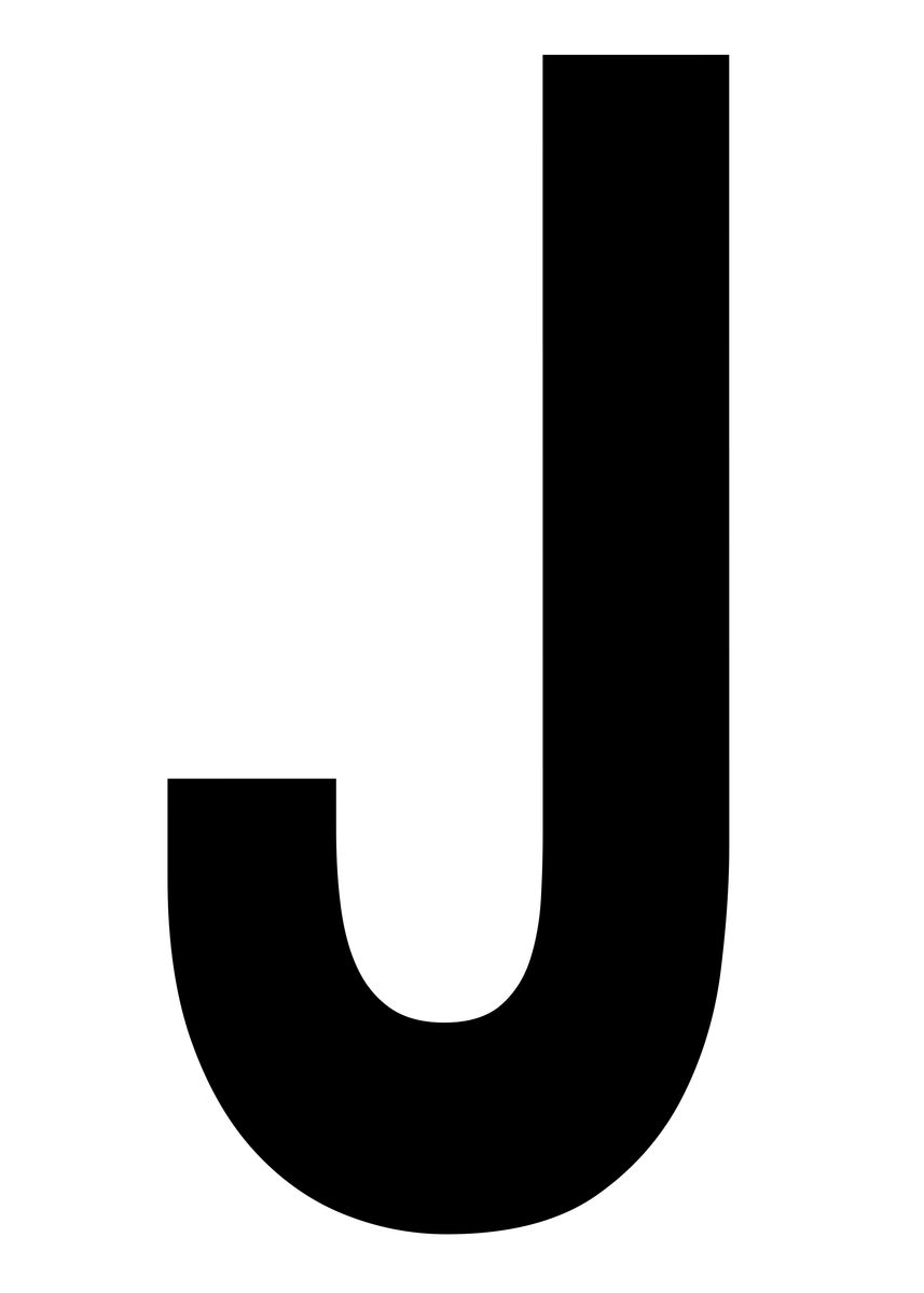 'Letter J in black' Poster, picture, metal print, paint by Bruce ...