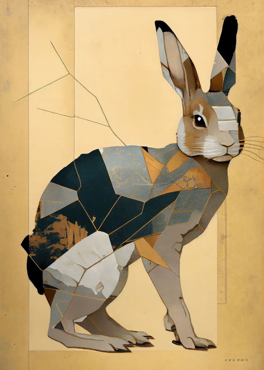 'Elegant Abstract Rabbit 2' Poster, picture, metal print, paint by ...