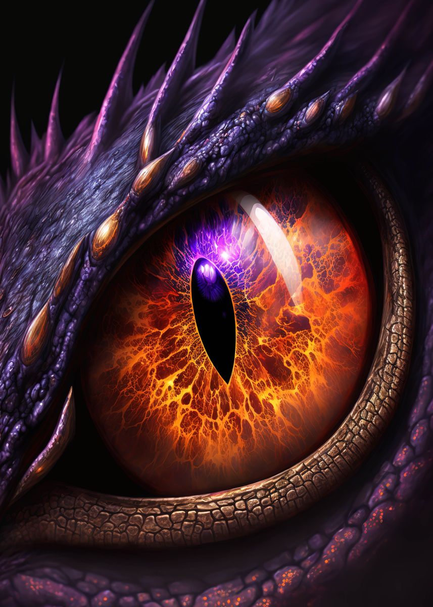 'Dragon Eyes' Poster, picture, metal print, paint by MatiasCurrie ...