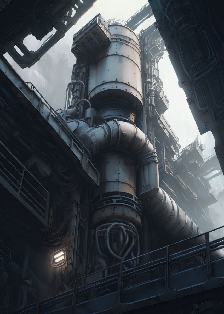 'Machine World' Poster, picture, metal print, paint by Oknice | Displate