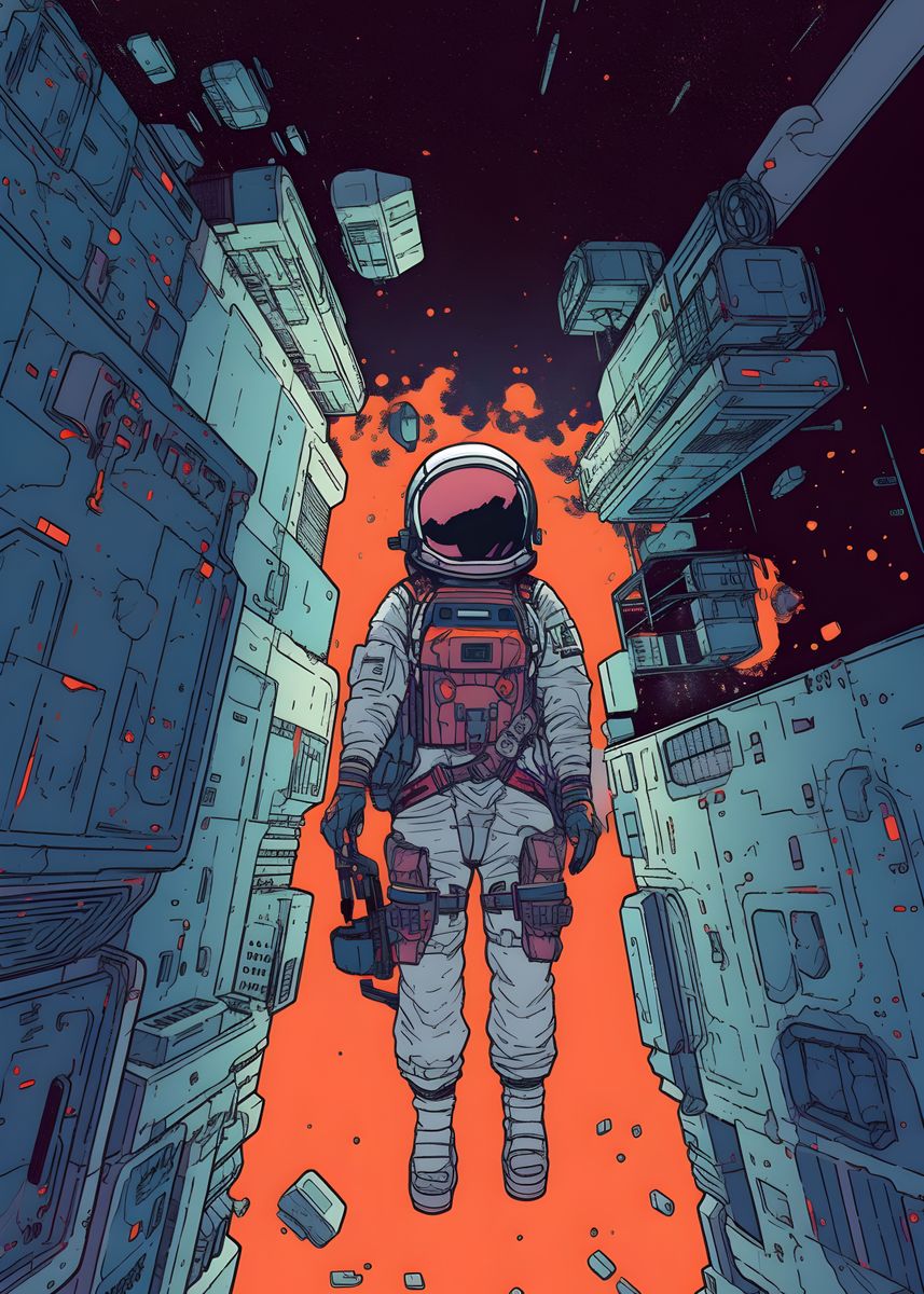 'Floating' Poster, picture, metal print, paint by Marcelo Vieira | Displate