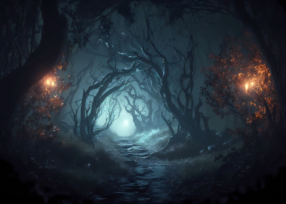 'Dark Fantasy Forest' Poster by Jiri Hodecek | Displate