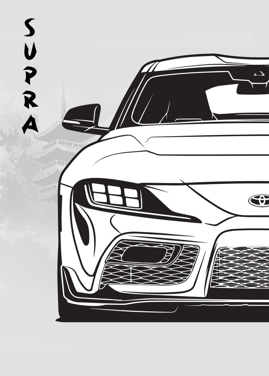 'Toyota Supra A90' Poster, picture, metal print, paint by artH | Displate