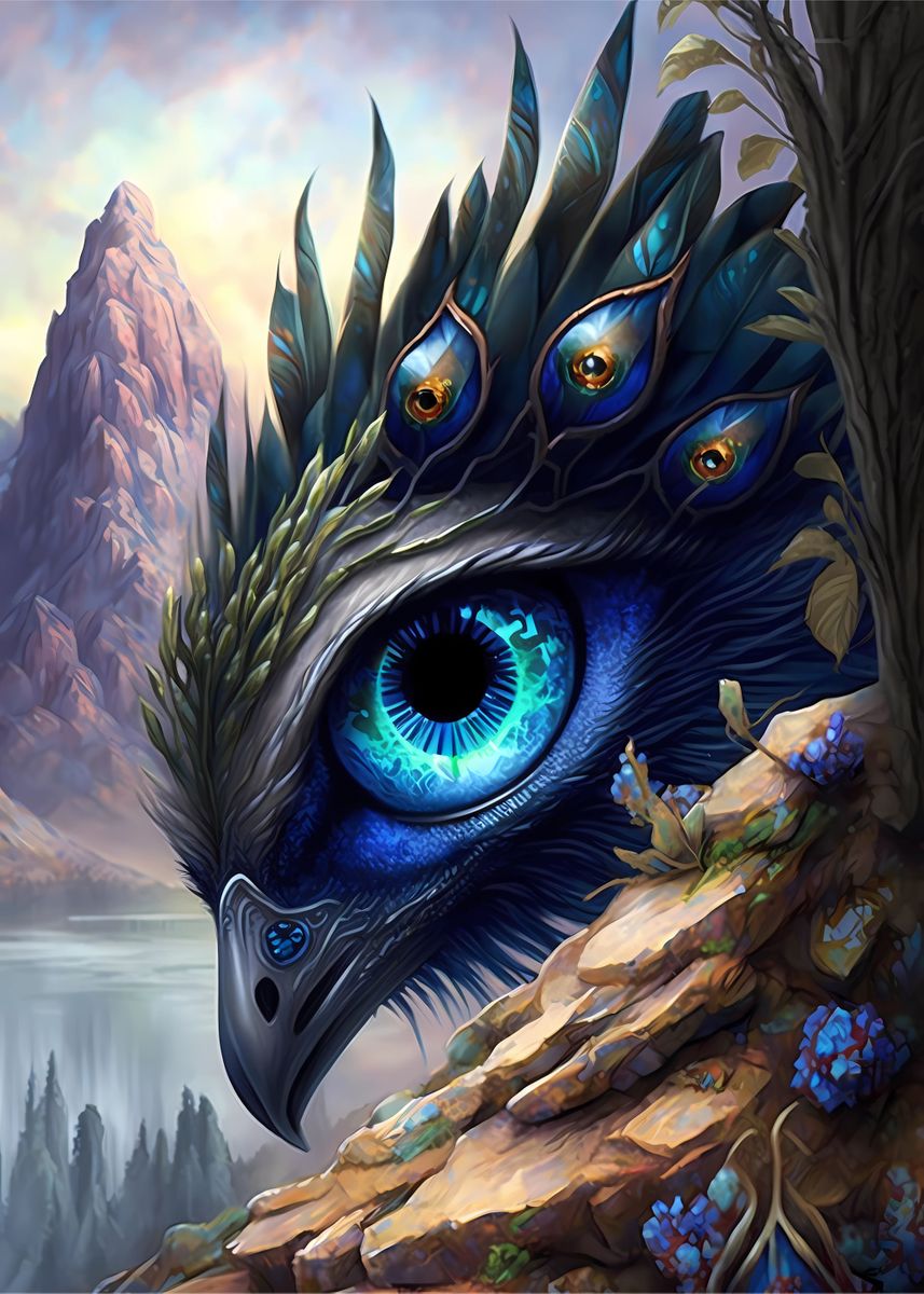 'Peacock Fairy tale' Poster, picture, metal print, paint by Mollieu ...