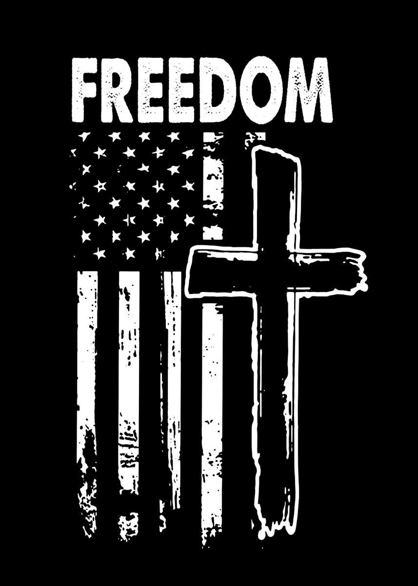'Freedom Cross Flag' Poster, picture, metal print, paint by anhvivuha ...