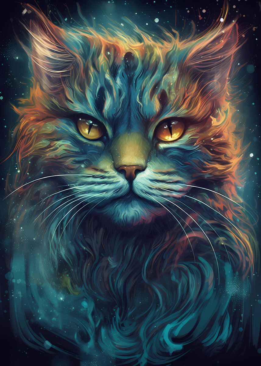 'Persian Cat Enchantment' Poster by Amalia Studio | Displate