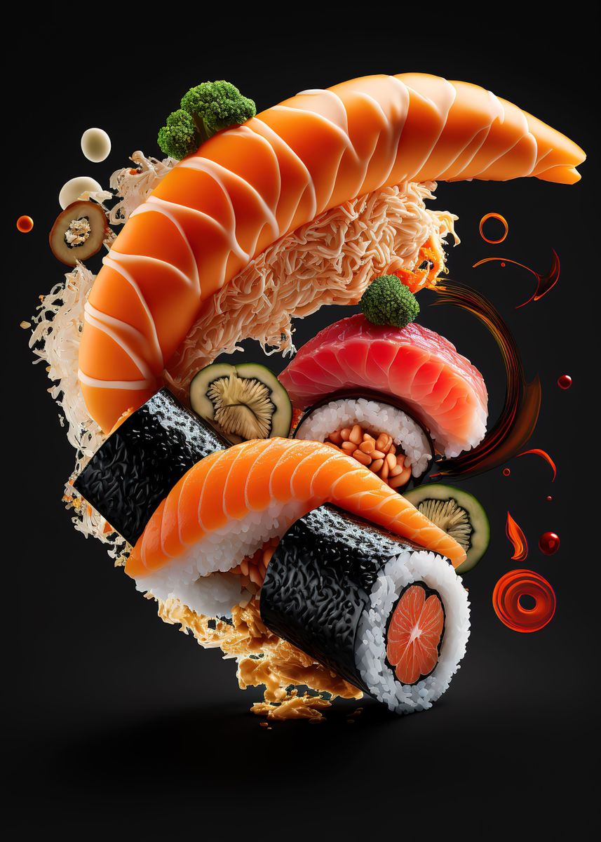 'Sushi food japan' Poster by Peter Li | Displate