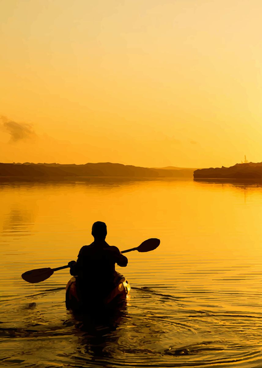 'kayak' Poster, picture, metal print, paint by irithel jhonson | Displate