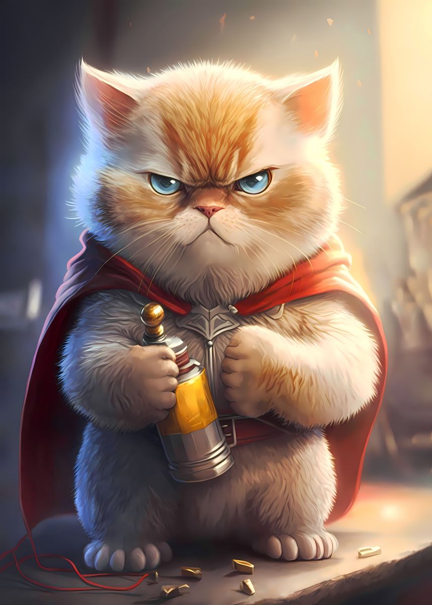 'Cute Superhero Kitten Cat' Poster by Luong Phat | Displate