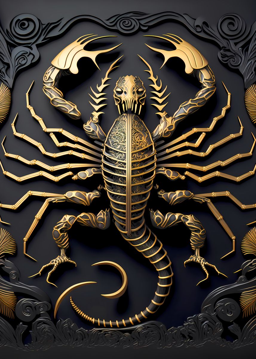 'King Golden Scorpion' Poster, picture, metal print, paint by Luong ...