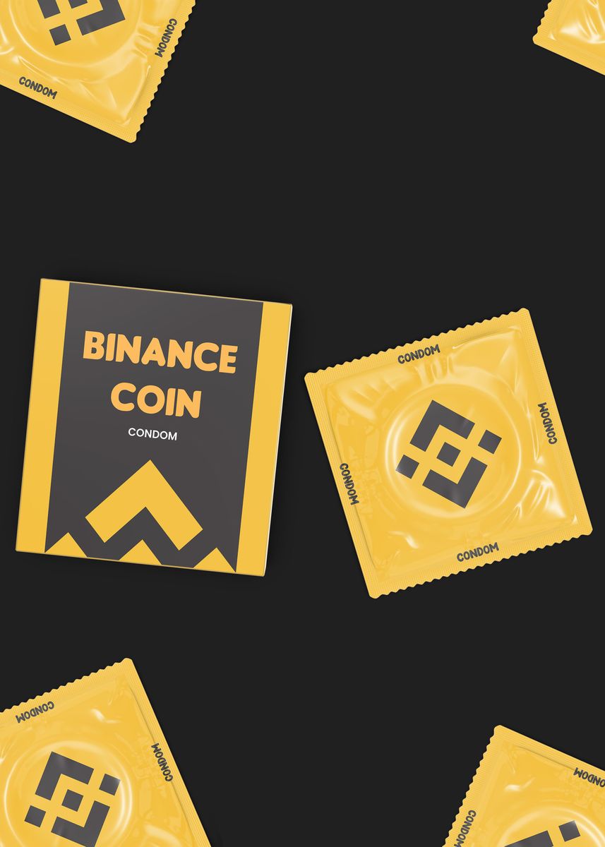 'Binance Condom' Poster, picture, metal print, paint by Renda Gozali ...