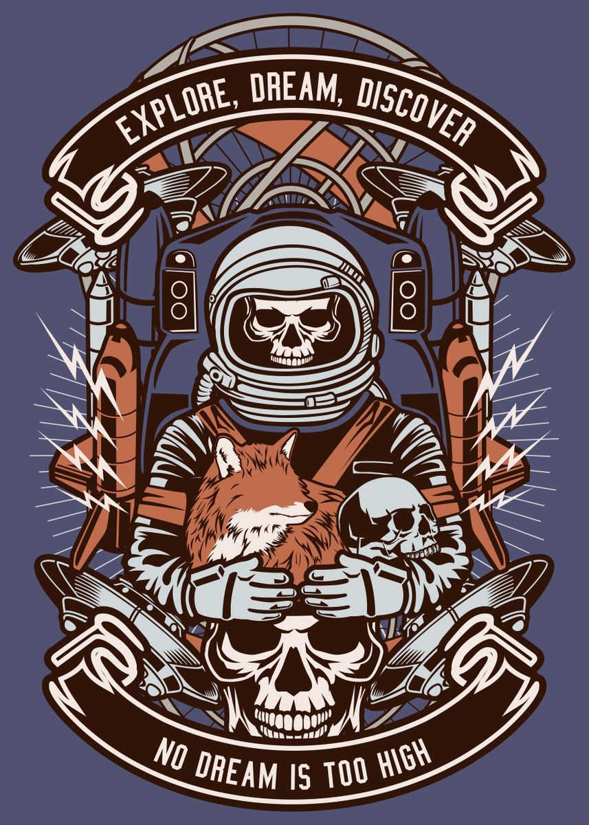 'Retro Illustration 100' Poster by Aloke Design | Displate