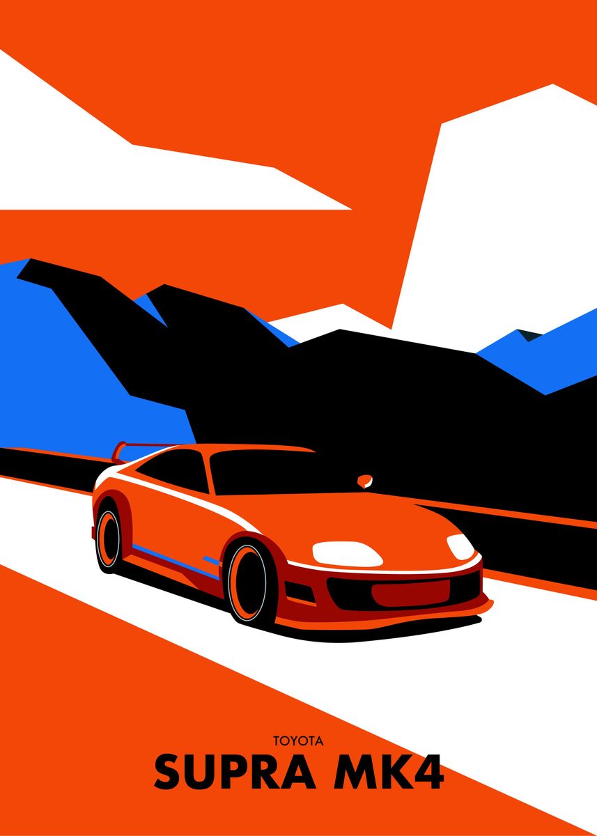 'Supra MK4' Poster, picture, metal print, paint by Misbahul Munir ...