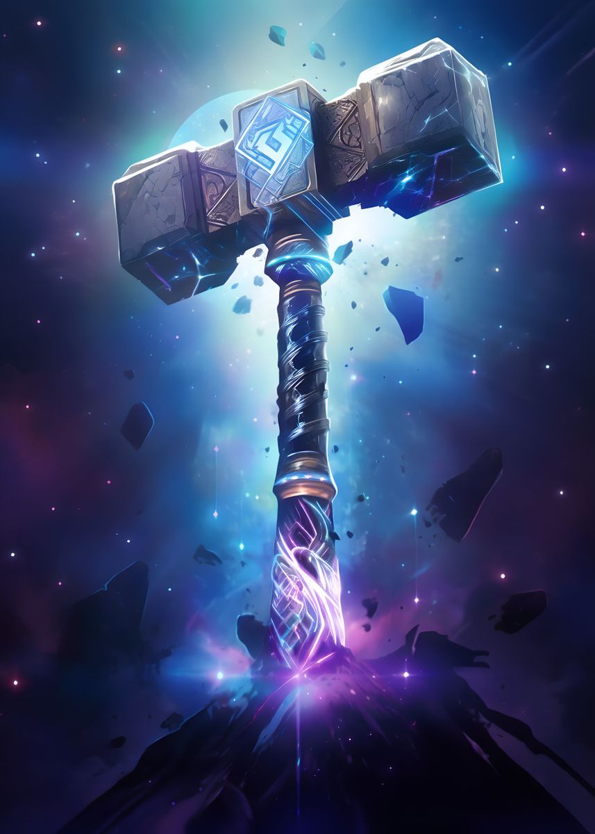 'Lightning Hammer' Poster, picture, metal print, paint by FusionDesigns ...