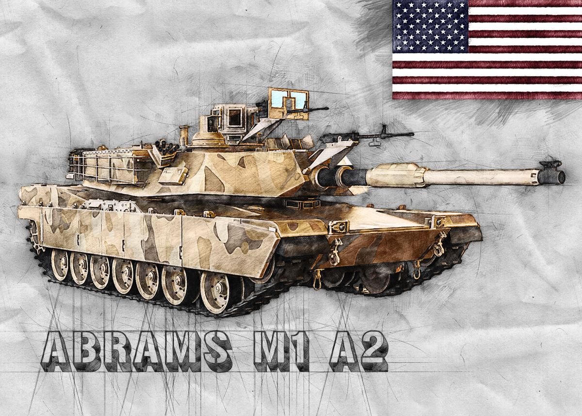 'Abrams M1 A2' Poster by Pixxelworks Florian Schaller | Displate