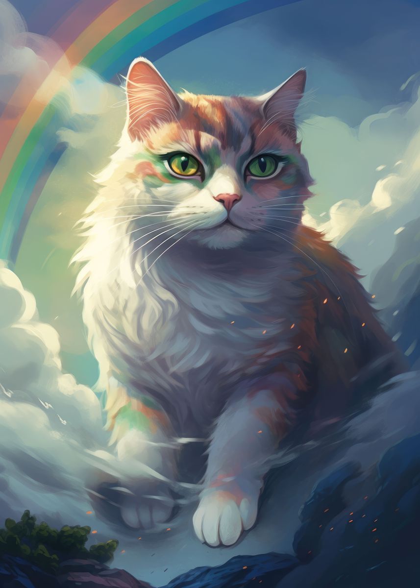 'The Long Boy Cat Meme' Poster, picture, metal print, paint by ...