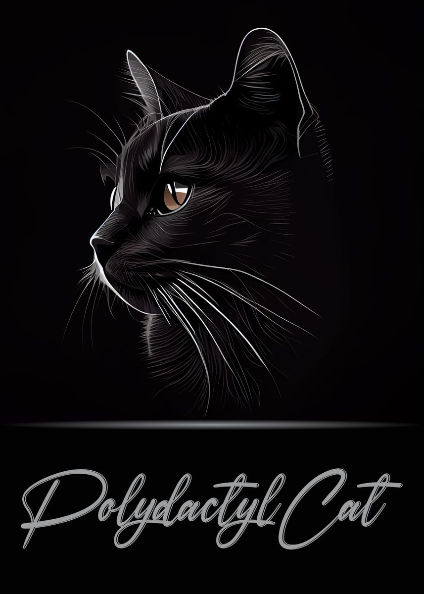 'Polydactyl Cat' Poster, picture, metal print, paint by Artistic ...