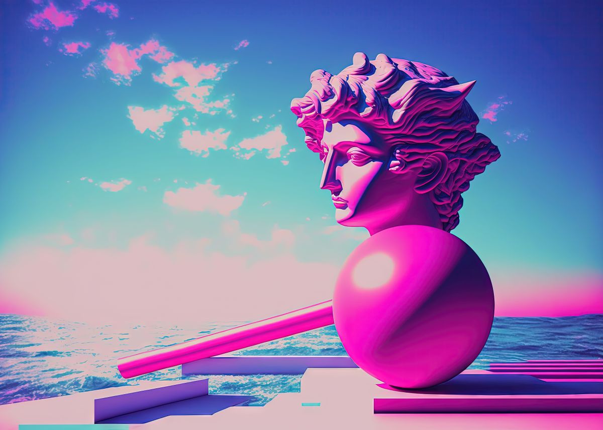 'Greek Vaporwave Antiquity' Poster by MulletMonkey | Displate