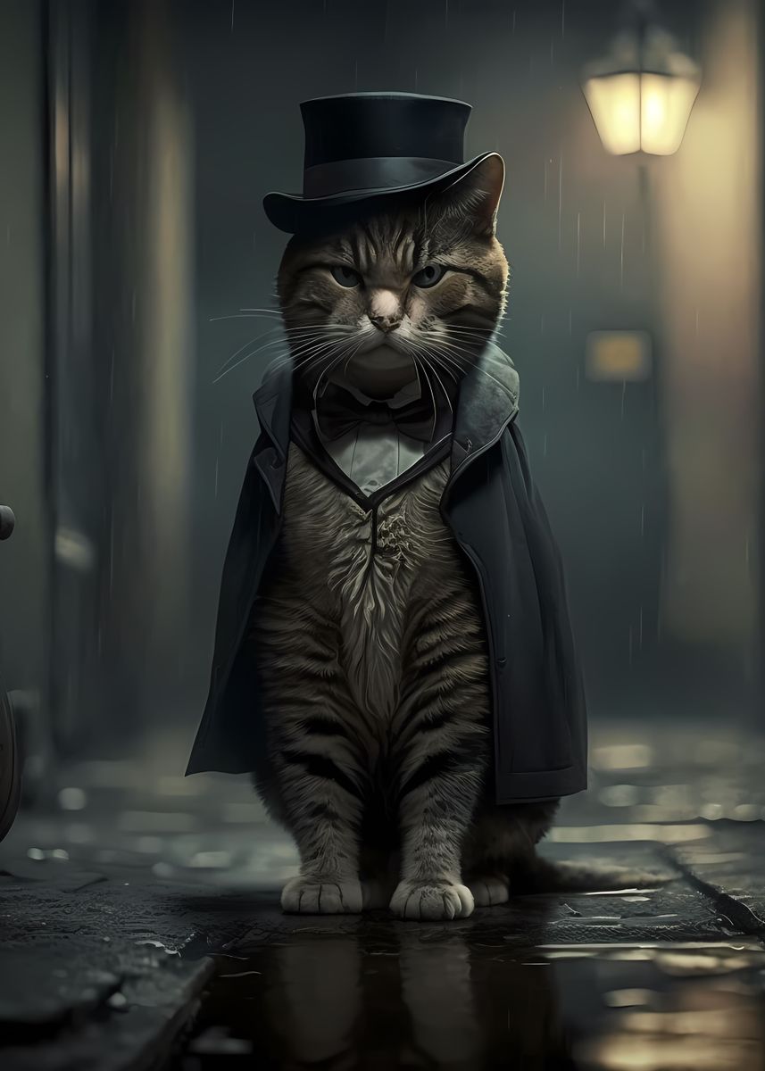 'Fantasy Detective Cat' Poster, picture, metal print, paint by ARB ...