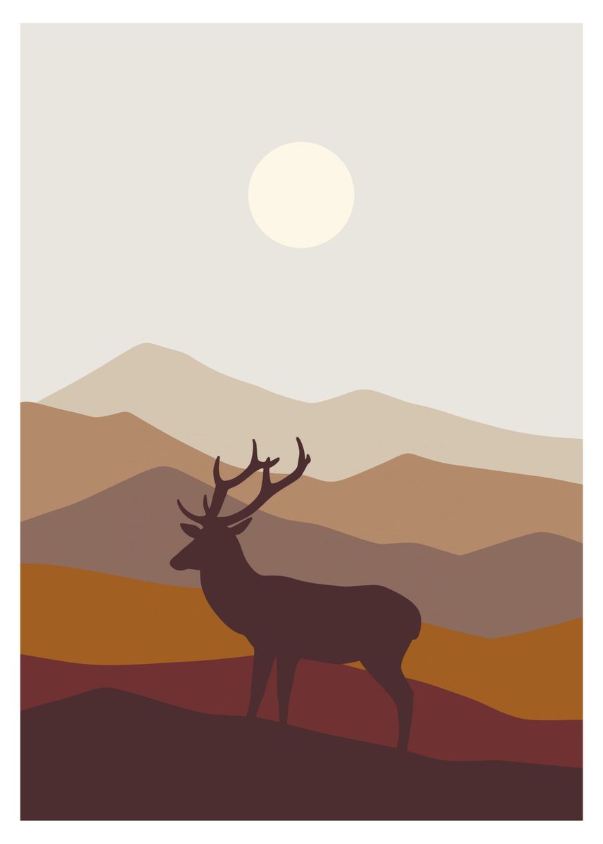 'Modern Landscape With Sun' Poster, picture, metal print, paint by Yess ...