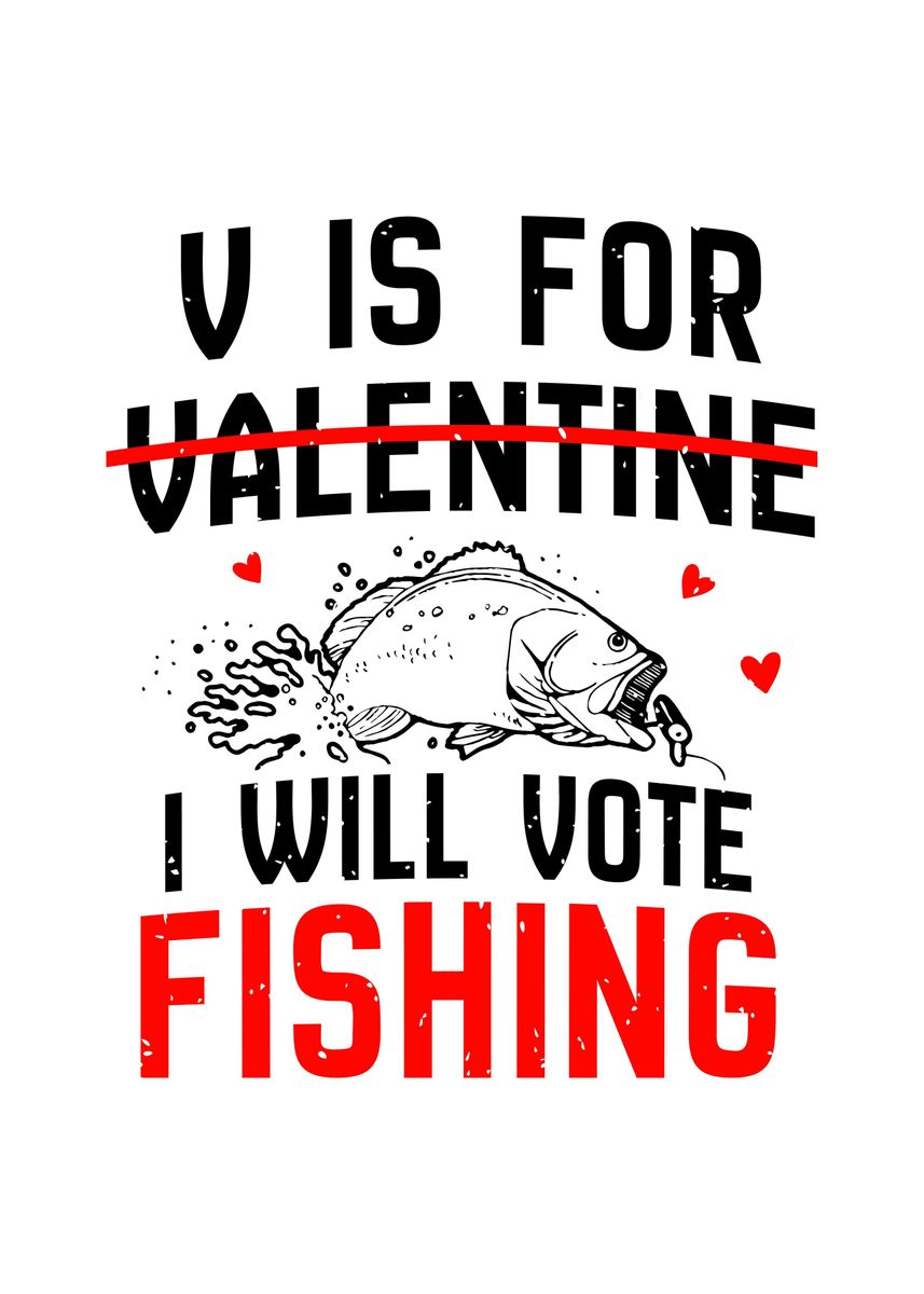 'Valentins Day Fishing' Poster, picture, metal print, paint by ...
