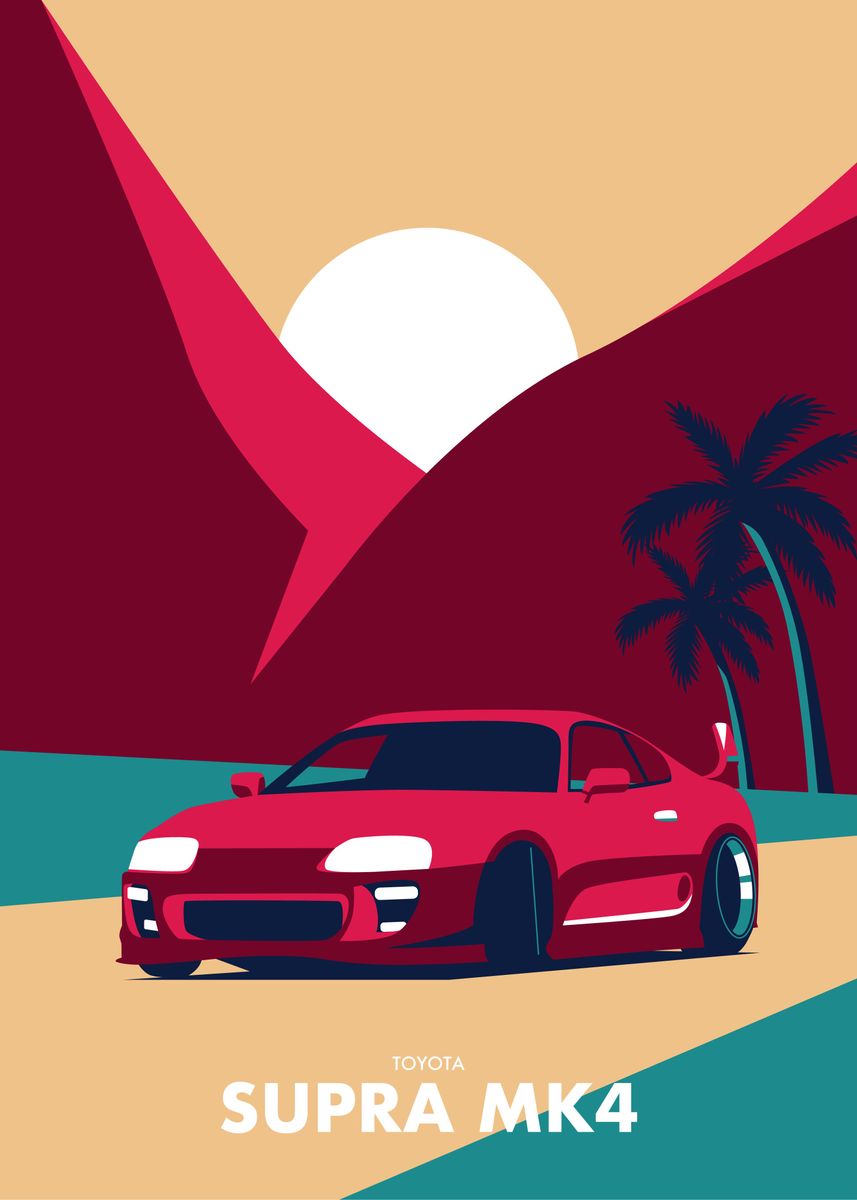 'Supra MK4' Poster, picture, metal print, paint by Misbahul Munir ...