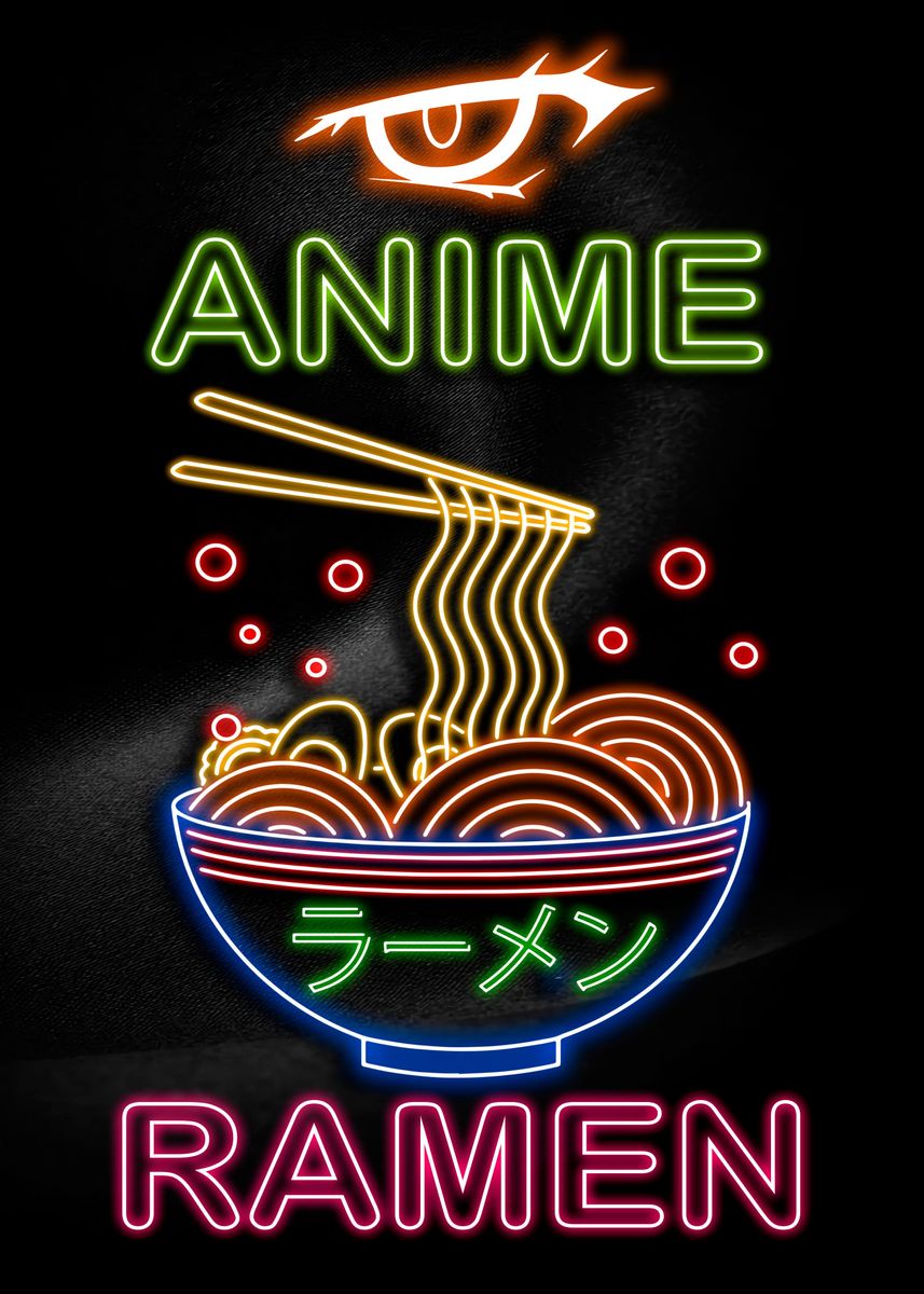 'Anime and Ramen' Poster, picture, metal print, paint by Nature Posters ...
