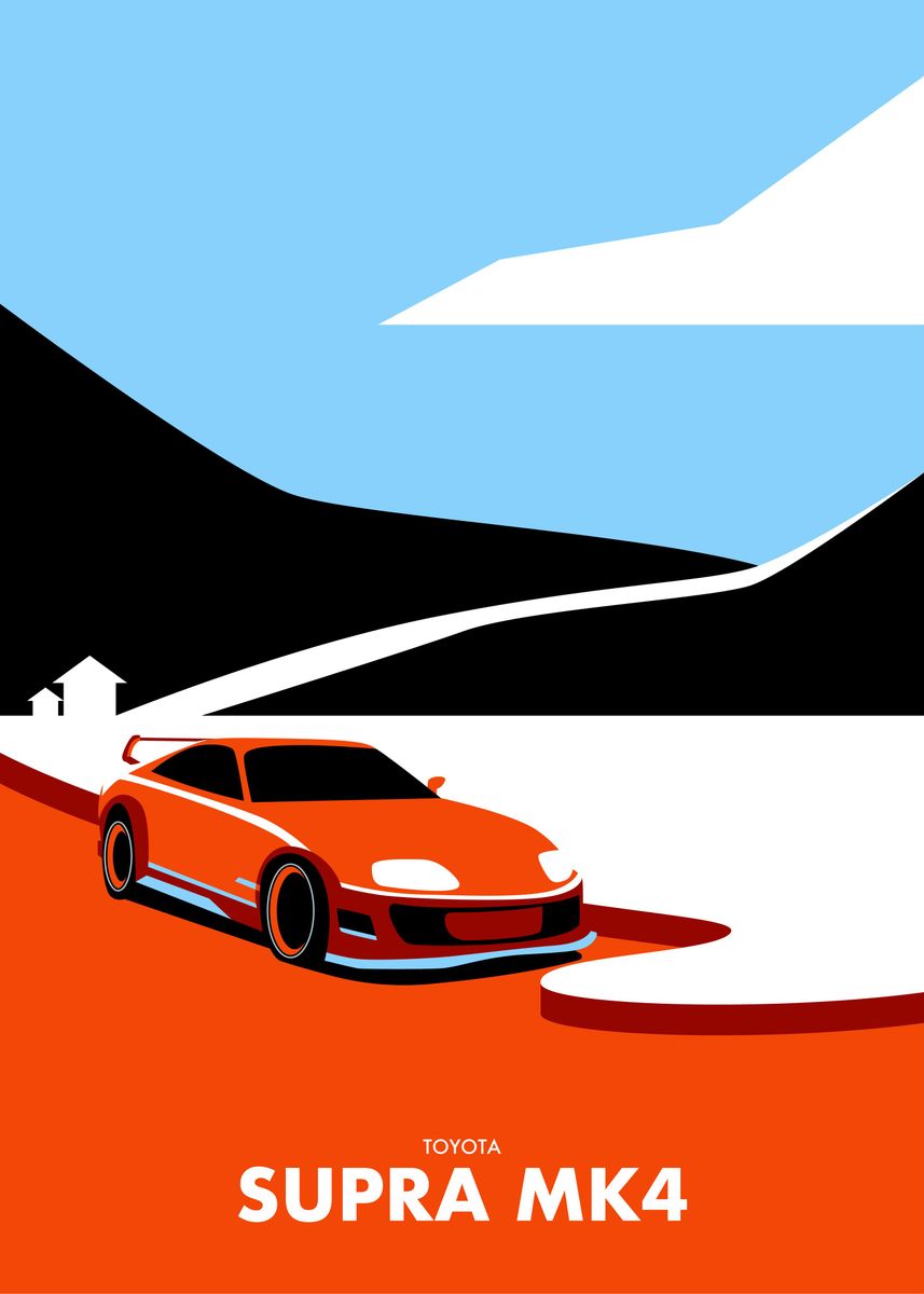 'Supra MK4' Poster, picture, metal print, paint by Misbahul Munir ...