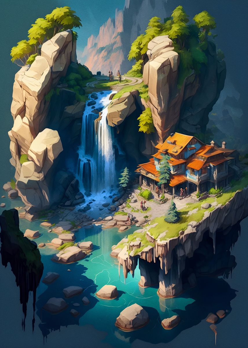 'Hidden village' Poster by Muhammad Irsan | Displate