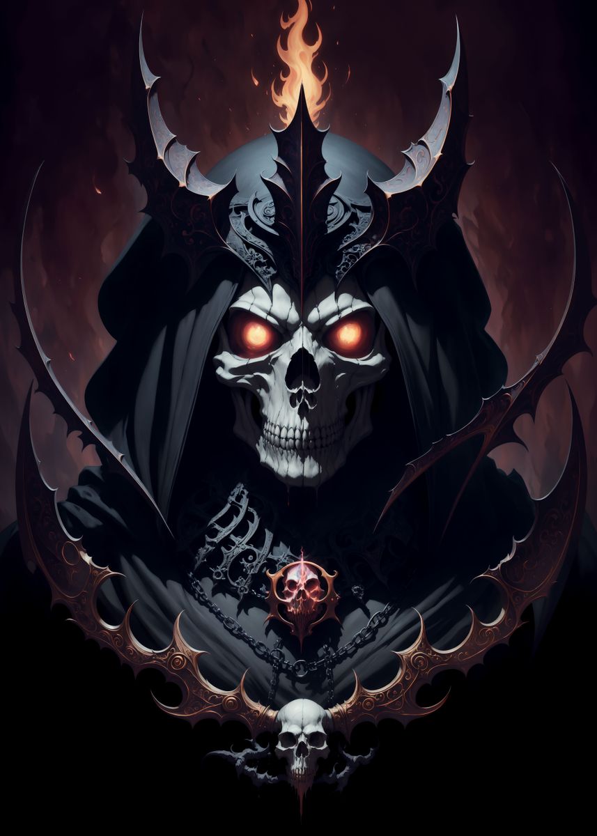 'Aamon' Poster, picture, metal print, paint by Lukasz Kobylka | Displate