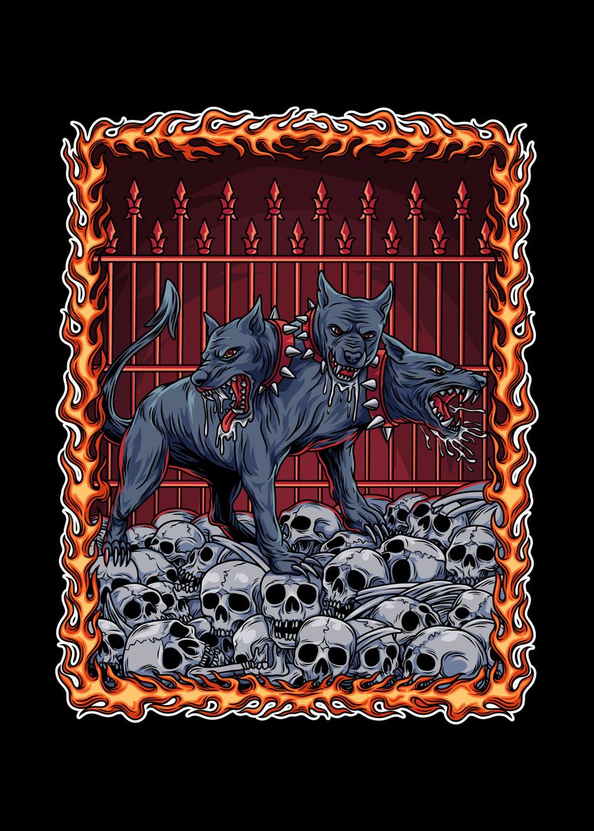 'Cerberus Illustration' Poster, picture, metal print, paint by hendra ...
