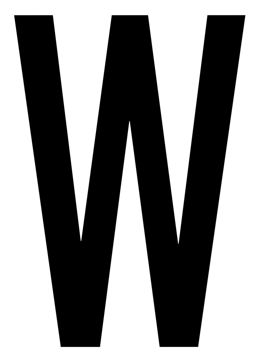 'Letter W in black' Poster, picture, metal print, paint by Bruce ...