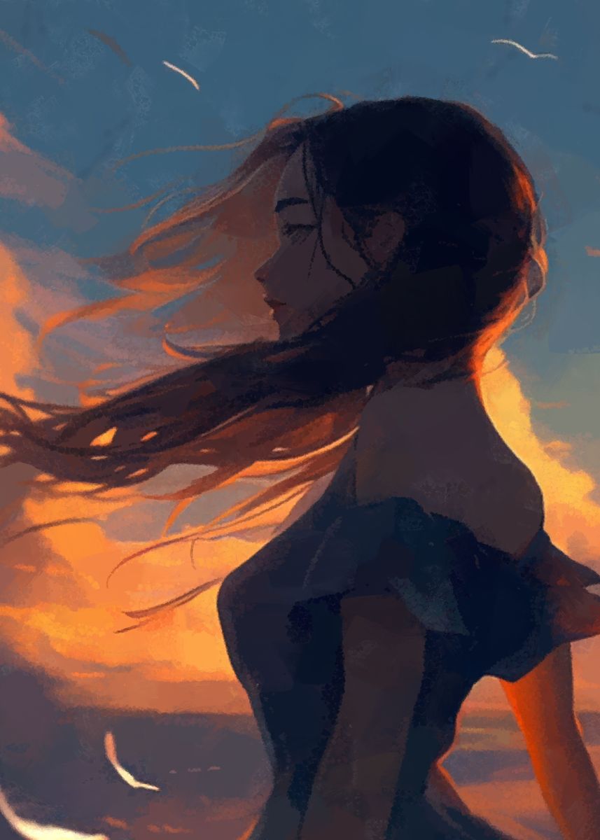 'Wind lady' Poster by Evgenuy Merkushov | Displate