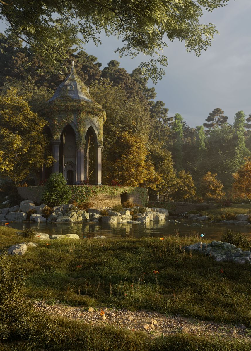 'Rose Temple' Poster, picture, metal print, paint by MyLittle3dWorld ...