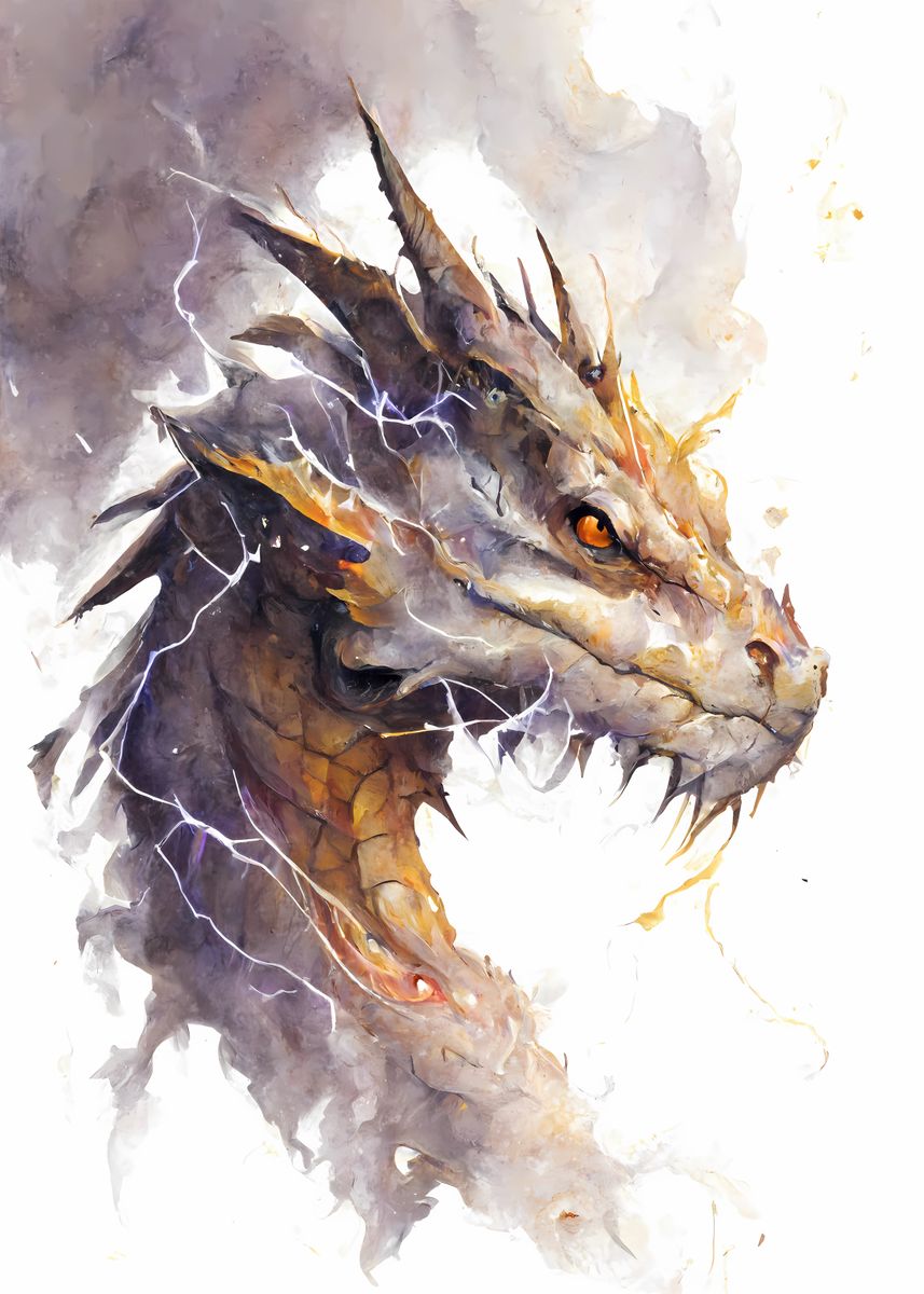 'Thunder Dragon' Poster, picture, metal print, paint by David Scott ...