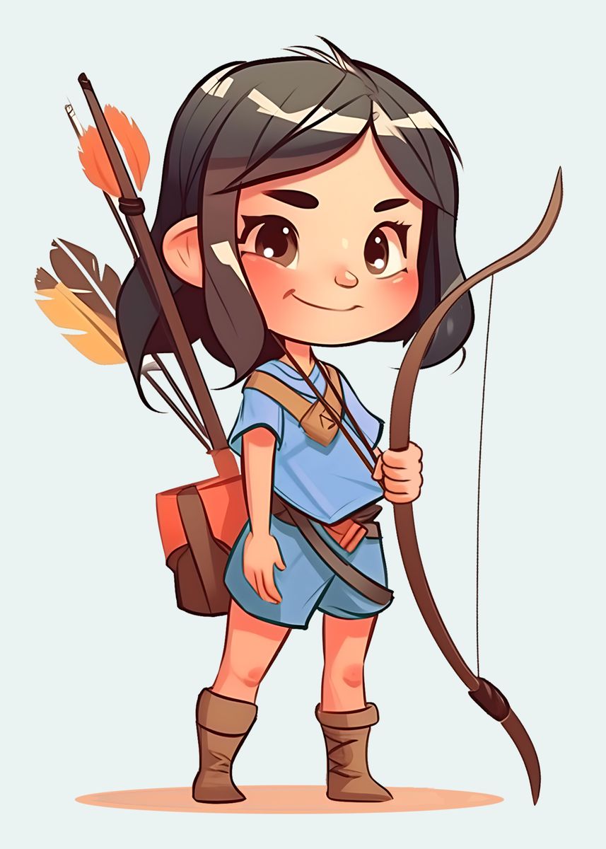 'Princess Archer Girl' Poster, picture, metal print, paint by NIZAM ...