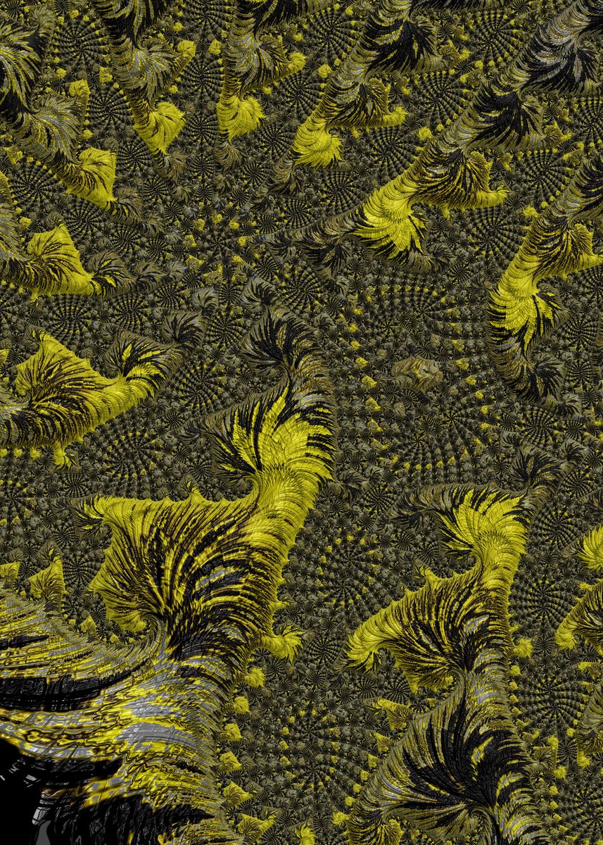 'Funky Vivid Yellow Fractal' Poster, picture, metal print, paint by ...