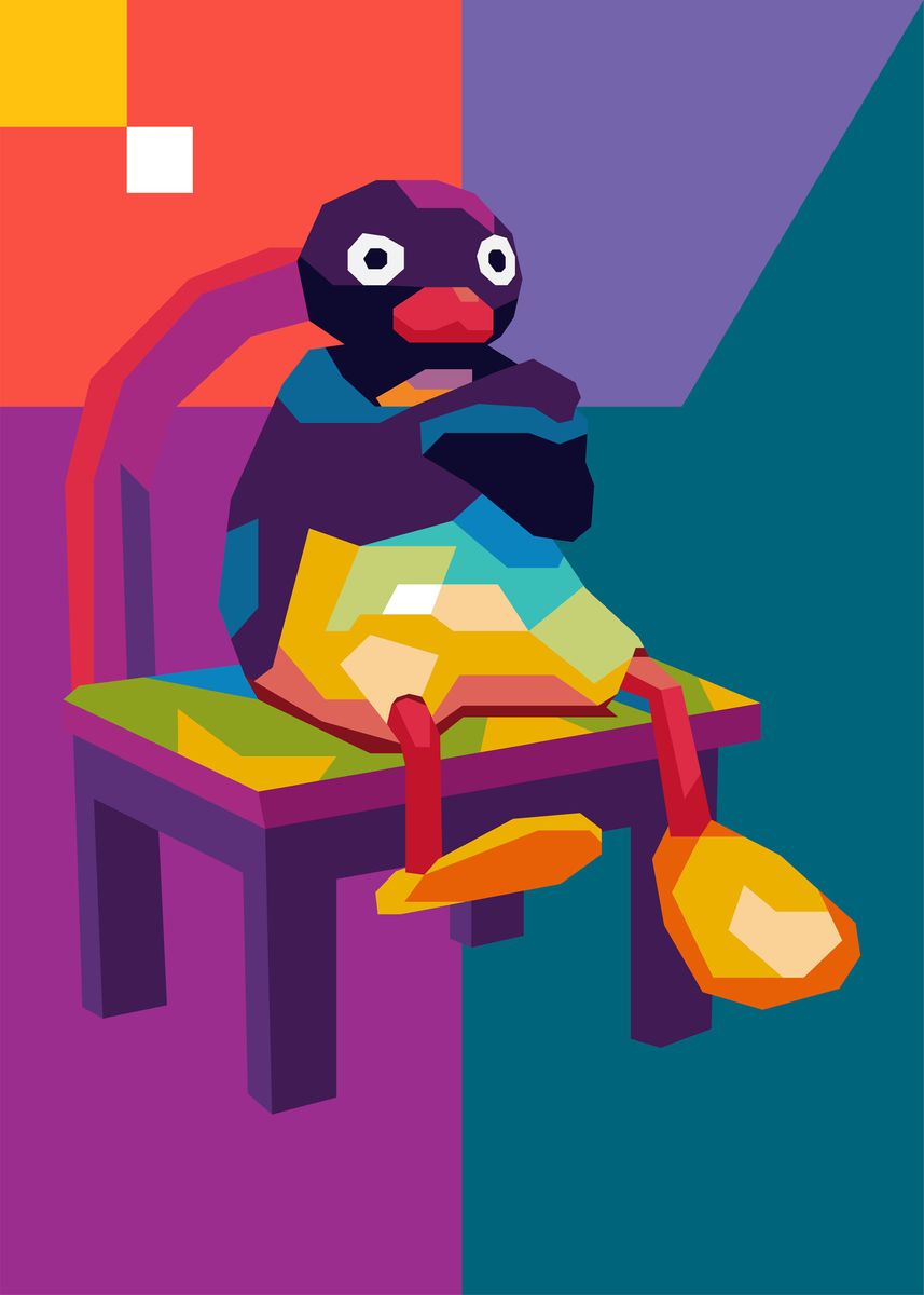 'ANGRY PINGU MEME' Poster, picture, metal print, paint by Muifatin ...