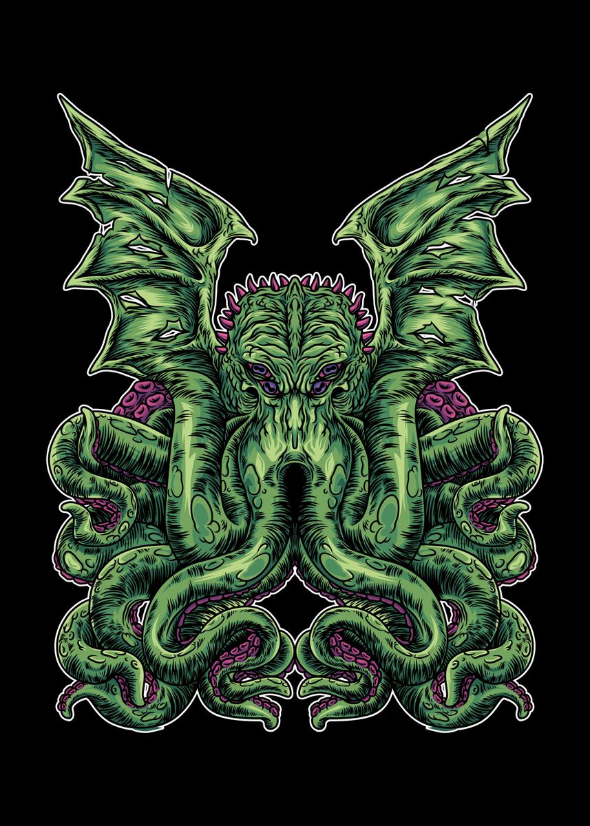 'Cthulhu Creature ' Poster, picture, metal print, paint by hendra ...