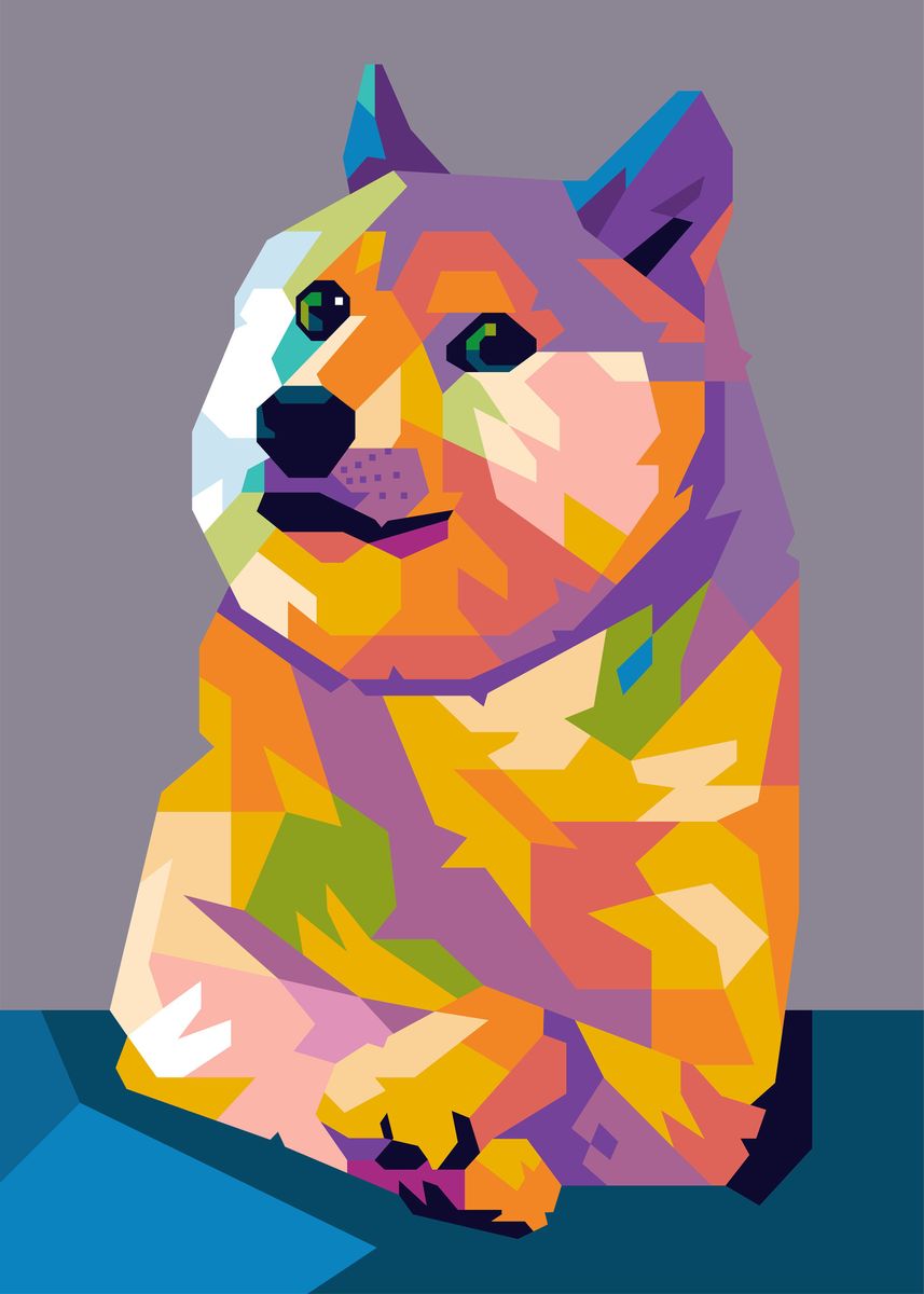 'Doge Cat Meme' Poster, picture, metal print, paint by Muifatin | Displate