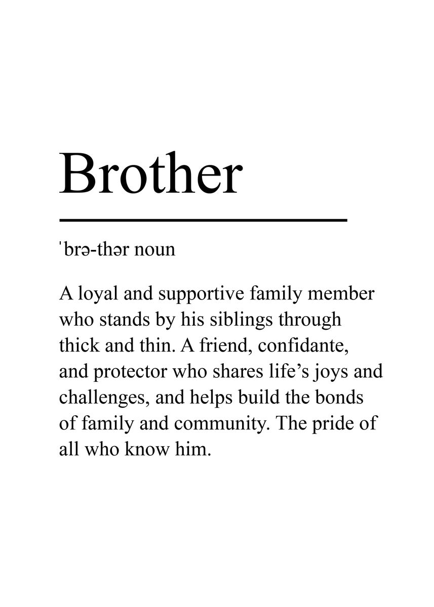 'Brother' Poster, picture, metal print, paint by Kaly Prints | Displate